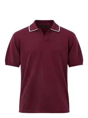 MC2 SAINT BARTH Sloan Contrast-trim Polo-collar T-shirt - Red