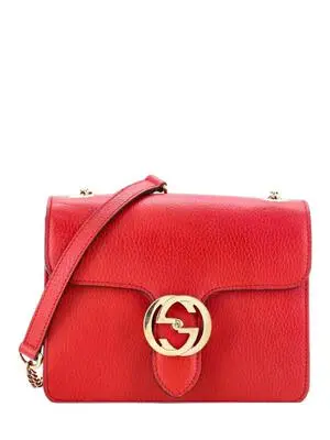 Gucci Interlocking Leather Small Shoulder Bag - Red
