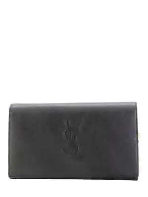 Saint Laurent Belle De Jour Chain Wallet Leather Small Clutch Bag - Black