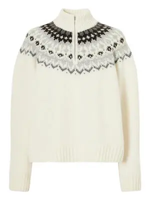 Arch4 Saint Gervais Fair Isle Cashmere Half-zip Sweater - Neutrals