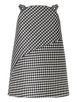 JEAN PAUL GAULTIER Checked Wool-blend Midi Skirt - Multi