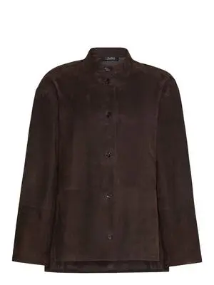 Max Mara Suede Stand-collar Jacket - Brown