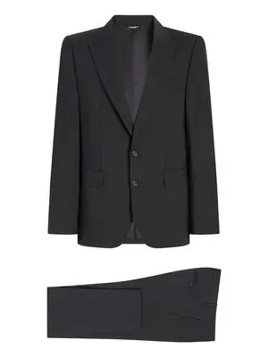 Dolce & Gabbana Stretch Wool Martini-fit Suit Suits And Blazers Wool - Black