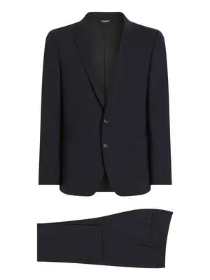 Dolce & Gabbana Stretch Wool Martini-fit Suit Suits And Blazers Wool - Blue