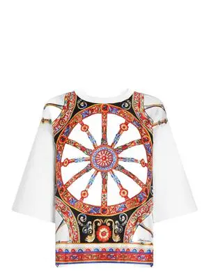 Dolce & Gabbana Carretto-print Jersey T-shirt T-shirts And Sweatshirts - Multicolor