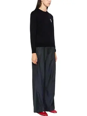 A.p.c. Logo-embroidered Crew-neck Sweater - Blue