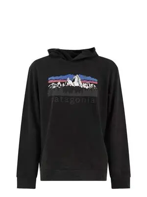 Patagonia Fitz Roy Foothills Graphic-print Cotton Hoodie - Black