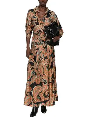 CONNOR&BLAKE Selina Paisley-print Maxi Dress - Black