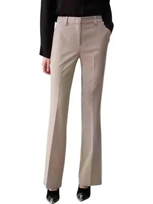 Liu Jo Fit & Flare Trousers In Mélange Fabric - Neutrals