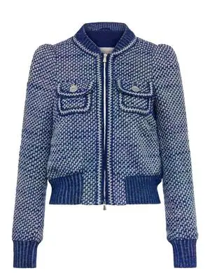 MAISON COMMON Tweed Bomber Jacket - Blue
