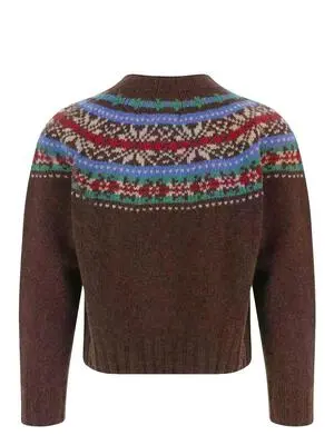Howlin' Fair Isle Wool Sweater - Brown