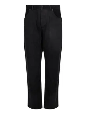 You Must Create Files Corduroy-panelled Straight-leg Trousers - Black