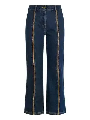 MOSCHINO Zigzag-trim Flared Jeans