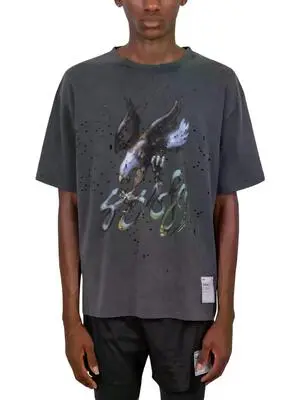 Satisfy Graphic-print Distressed T-shirt - Black