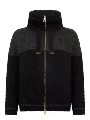 Herno Sequin-embellished Funnel-neck Cardigan - Black