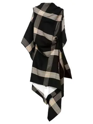 LOEWE Check-pattern Draped Dress