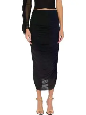JBQ Donna Ruched Midi Skirt - Black