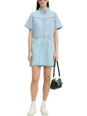 LEVI'S Western-yoke Button-down Mini Dress - Blue