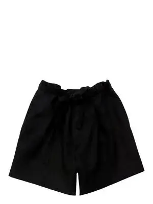 STOFFA Drawstring Pleated Shorts - Black
