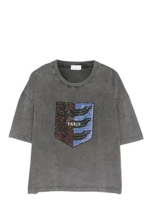 ELITE Rhinestone-embellished T-shirt - Grey