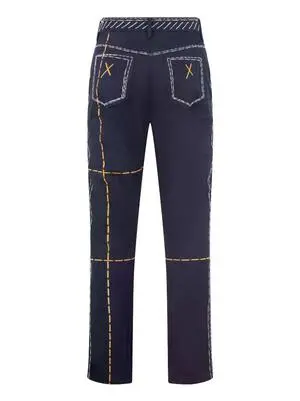 Moschino Contrast-stitch Trousers - Blue