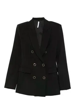 Imperial Double-breasted Peak-lapels Blazer - Black