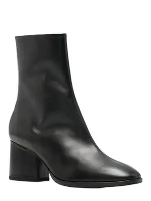 AEYDĒ Ayla Block-heel Leather Ankle Boots
