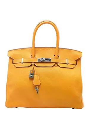 Hermès 2012 Epsom Candy Birkin Retourne 35 Handbag Yellow