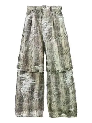TAAKK Abstract-pattern Jacquard Jeans - Grey