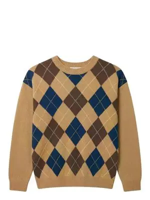 DUNST Argyle-intarsia Sweater - Neutrals