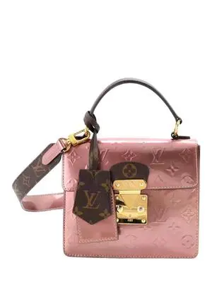 LOUIS VUITTON Spring Street Nm Handbag Monogram Vernis With Monogram Canvas Satchel Pink