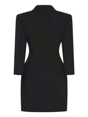 Elisabetta Franchi Double-breasted Peaked-lapel Mini Dress - Black