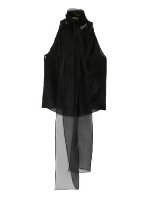 ISABEL SANCHIS Sash-neck Halterneck Top - Black