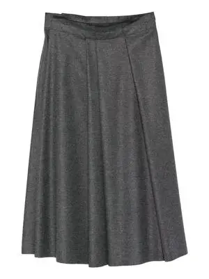 Sofie D'hoore Pleated A-line Midi Skirt - Grey