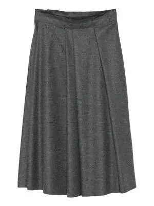 Sofie D'hoore Pleated A-line Midi Skirt - Grey