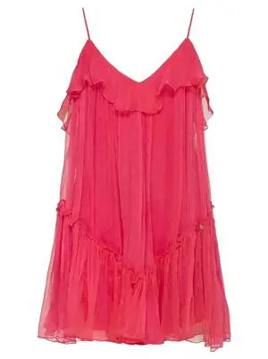 NISSA Open-back Silk Mini Dress - Pink