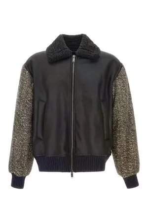 Iceberg Faux-leather Panel Jacket - Black