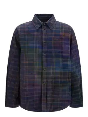 Off-White Check-pattern Padded Overshirt - Blue