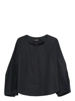 SUSANNE BOMMER Balloon-sleeve Boat-neck Top - Black