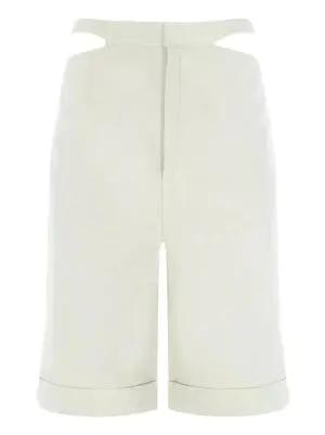 Zeynep Arçay Cut-out Leather Bermuda Shorts - Neutrals