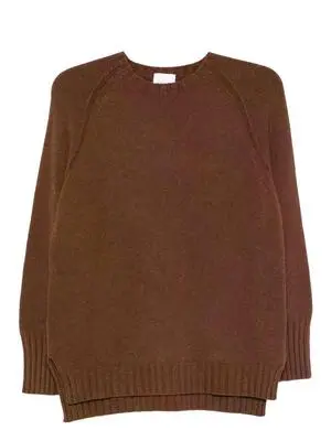 AROVESCIO Raglan-sleeve Ribbed-trim Sweater - Brown