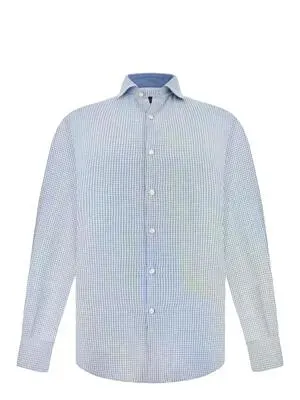 Paul & Shark X-soft Houndstooth-pattern Flannel Shirt - Blue