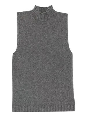 AROVESCIO High-neck Sleeveless Sweater - Grey