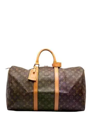 LOUIS VUITTON 1996 Monogram Keepall 50 Travel Bag Brown