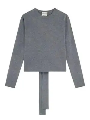 SEMICOUTURE Cut-out Open-back Sweater - Grey