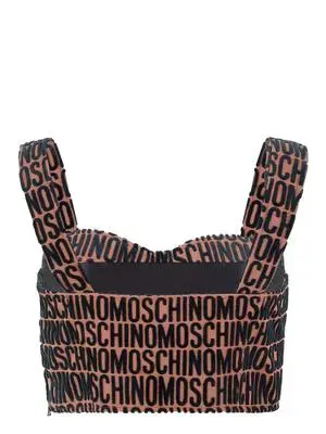 Moschino Logo-print Cropped Top Brown