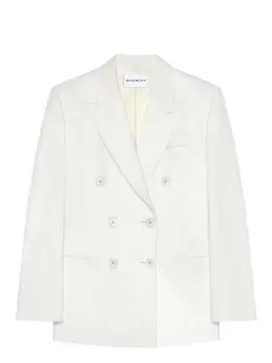 Givenchy Double-breasted Jacket In Wool And Mohair - White