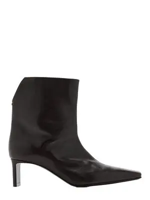 Khaite Ona Leather Ankle Boots - Brown