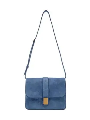 Khaite Blake Suede Crossbody Bag - Blue