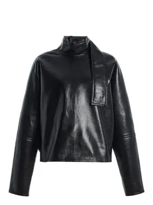AGOLDE Kembra Leather Top - Black
